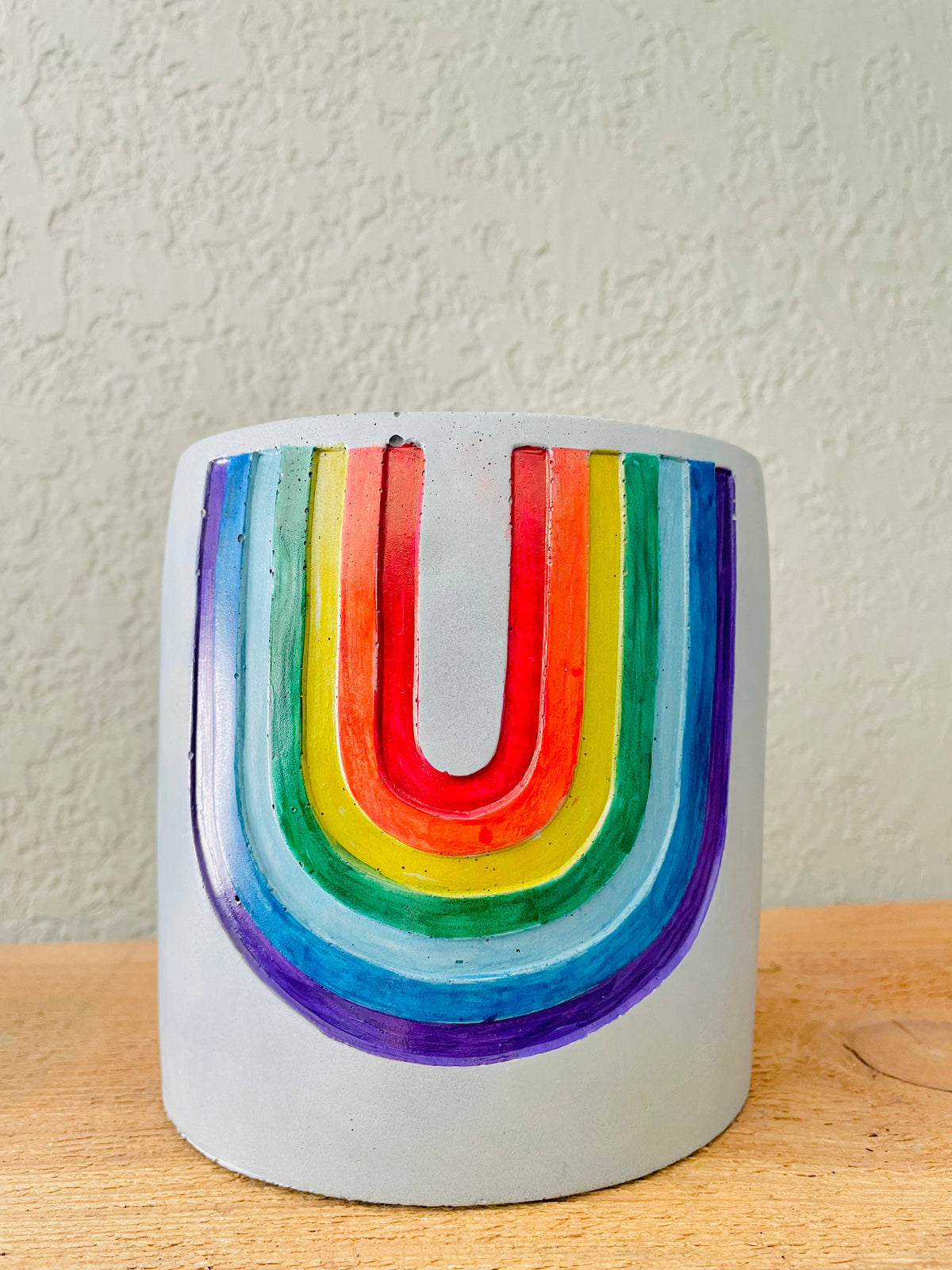 Rainbow Cement Planter | R&R Secret Flowers